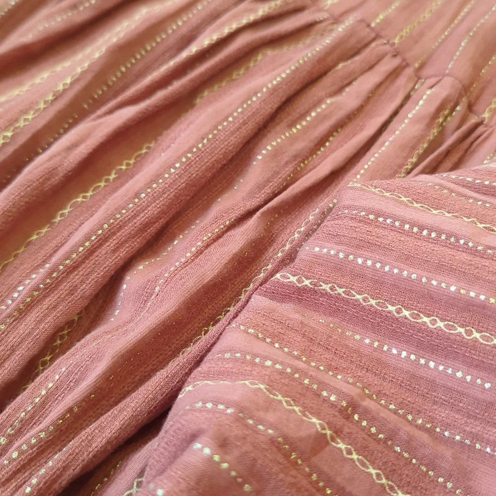 Anthropologie | Dresses | Anthro I Nwot Rust Terra Cotta Gauze Tiered ...